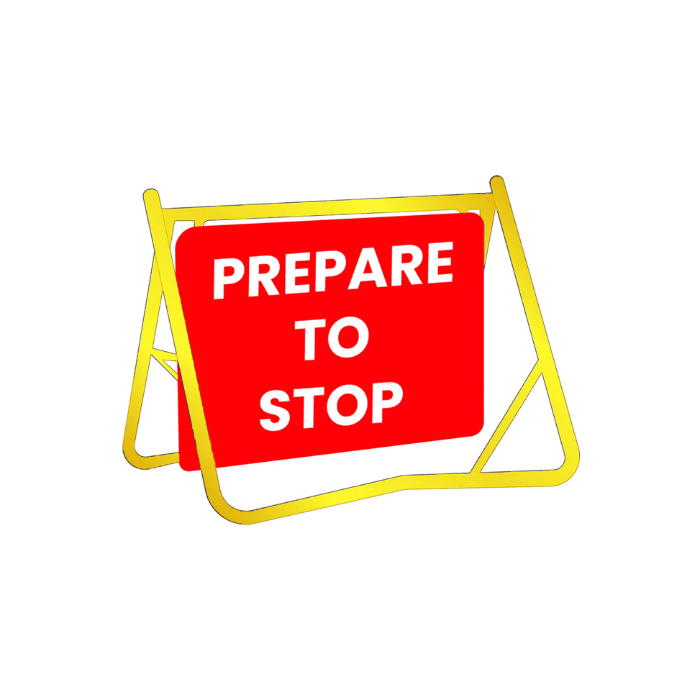 Swing Stand Sign - Prepare to Stop - 900x600mm — Car Parks and Roads