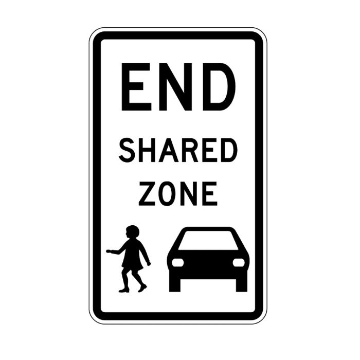 End Shared Zone - 450x750mm (R4-5A) — Car Parks and Roads