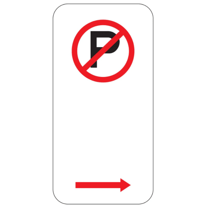 No Parking Right Arrow Sign -225x450mm (R5-40) — Car Parks and Roads