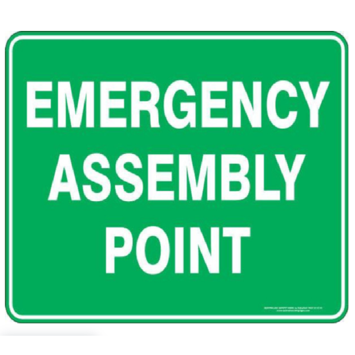 Emergency Assembly Point Sign | Metal & Corflute — Car Parks and Roads